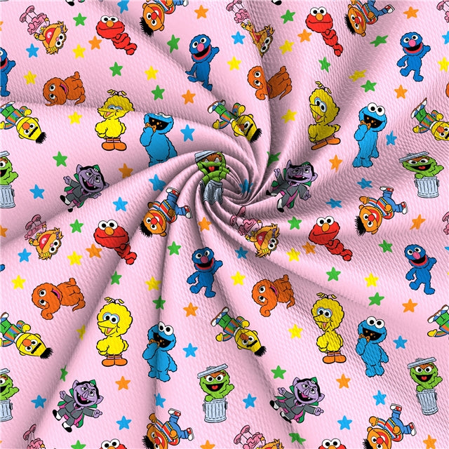 Sesame Street Characters Textured Liverpool/ Bullet Fabric ...