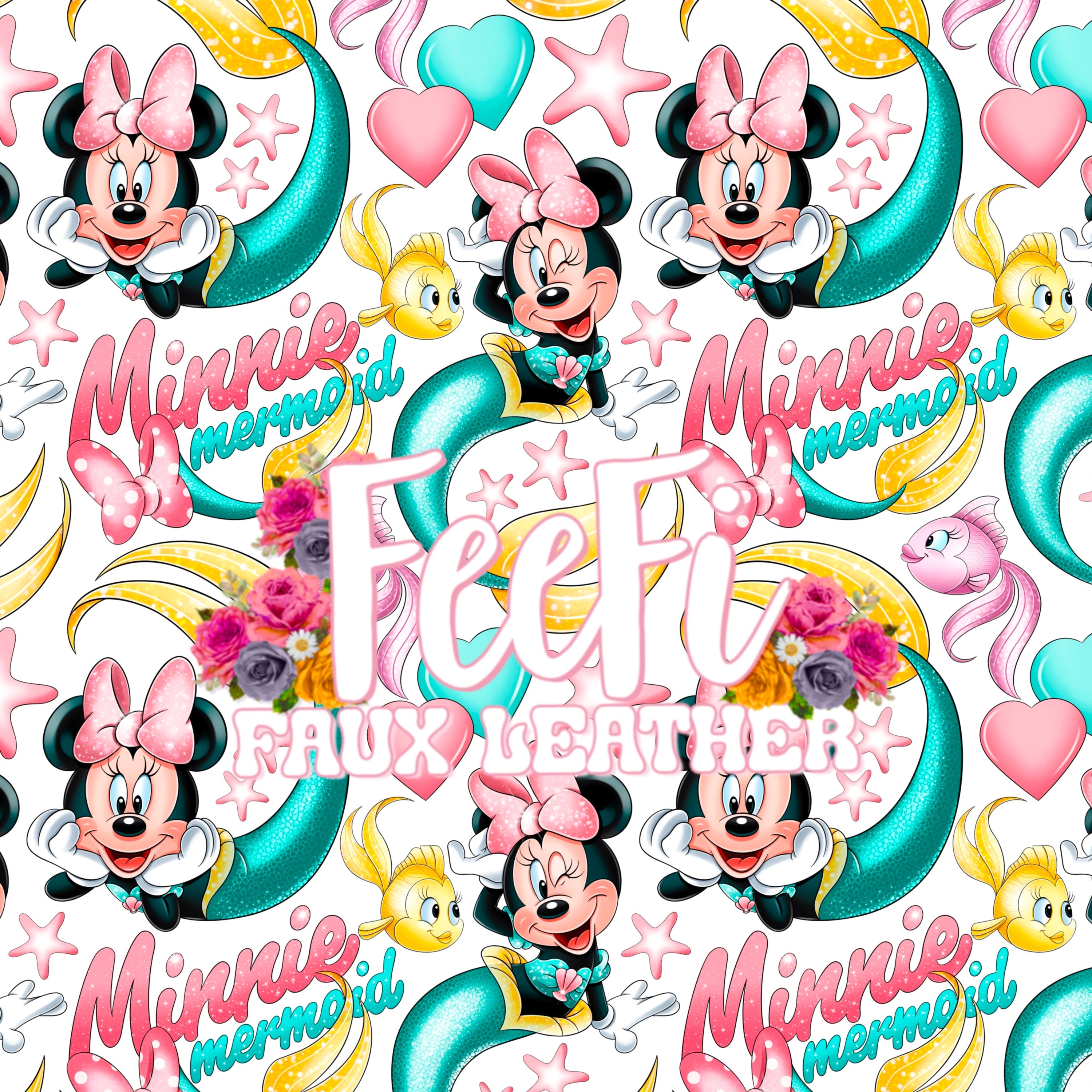 Minnie Mouse Printed Textured Liverpool/ Bullet Fabric with a textured ...