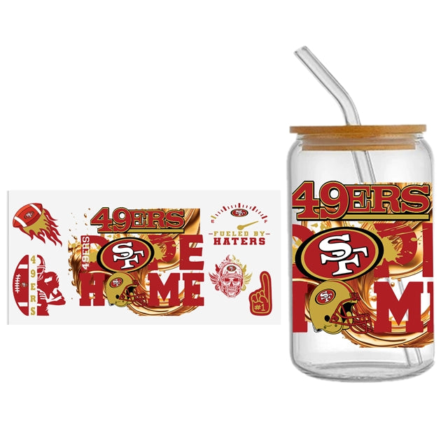49ers Football UV DTF Glass Can Wrap – FeeFiFauxLeather