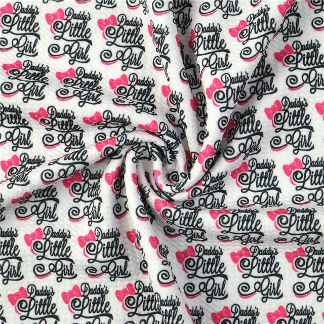 Daddy’s Little Girl Bullet Printed Fabric – FeeFiFauxLeather